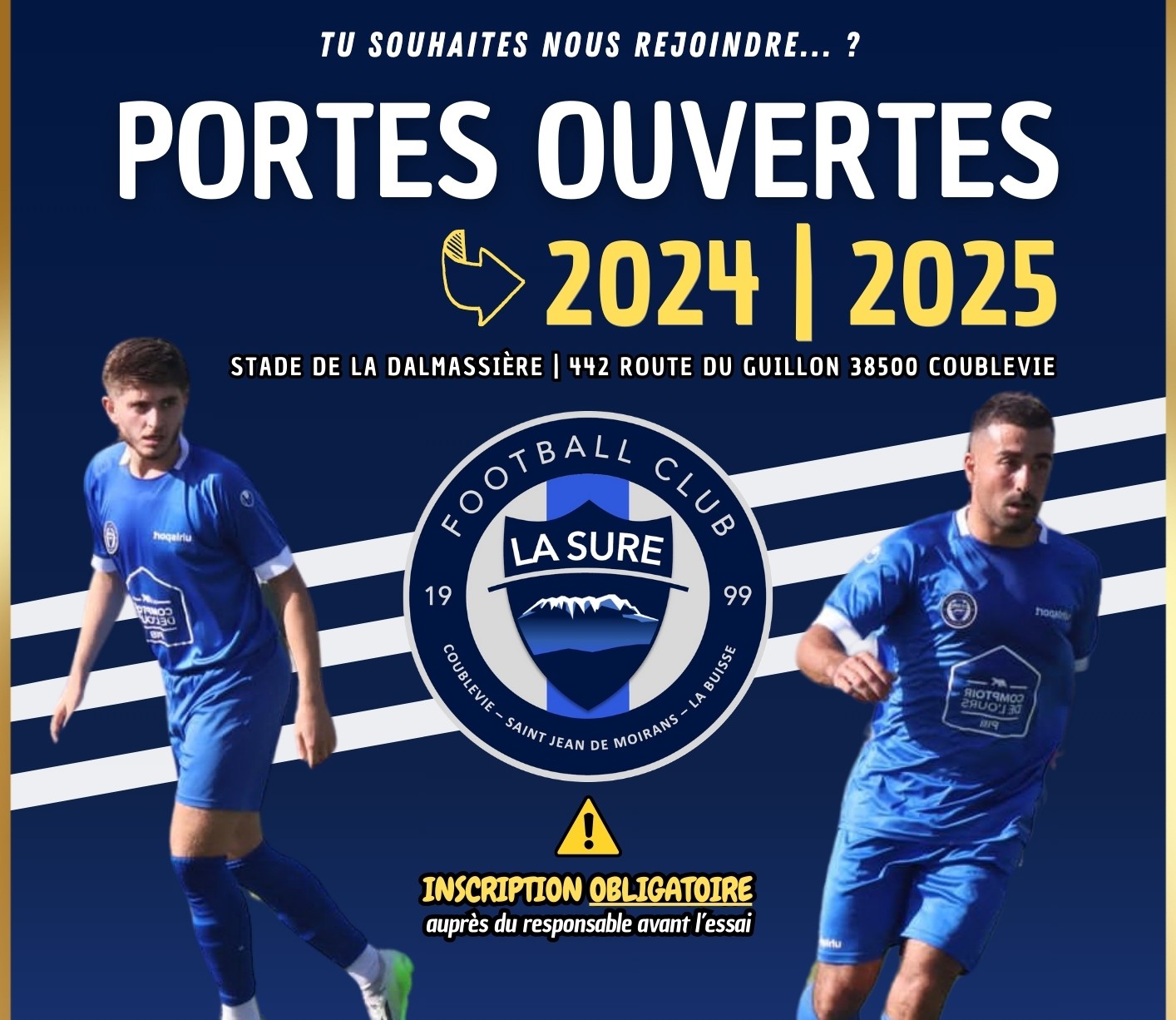 SÉANCES PORTES OUVERTES | 2024 - 2025 - Football Club La Sure